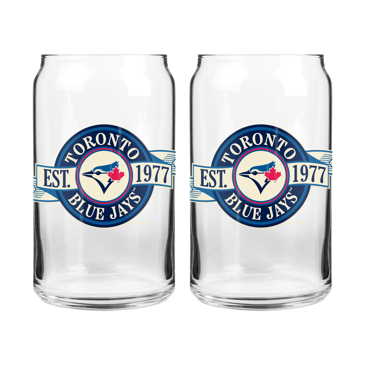 MLB Toronto Blue Jays 16 oz Clear Banner Design — Inglasco