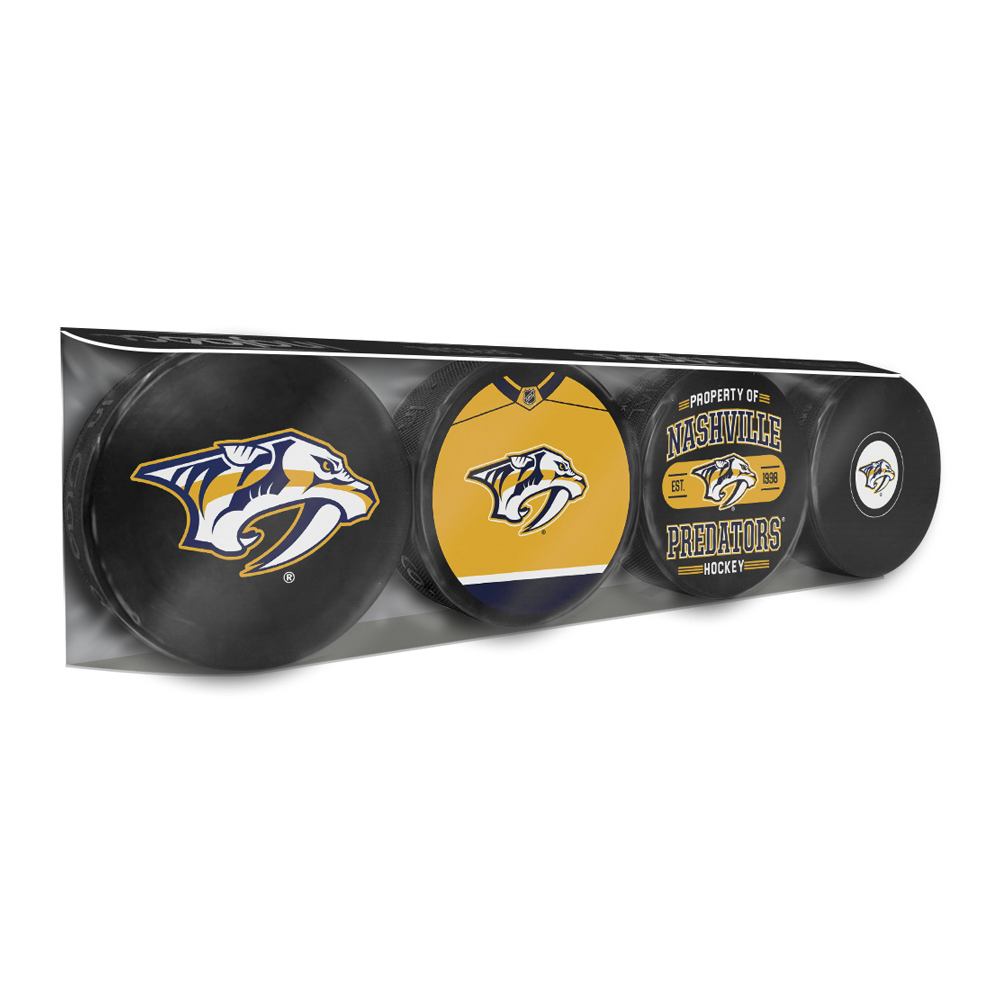 NHL Nashville Predators Souvenir Hockey Puck Collector's 4-Pack — Inglasco