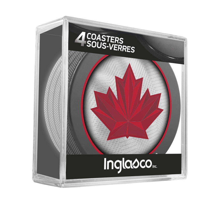 Hockey Canada 2026 Puck Coasters Pack In Cube (4) — Inglasco