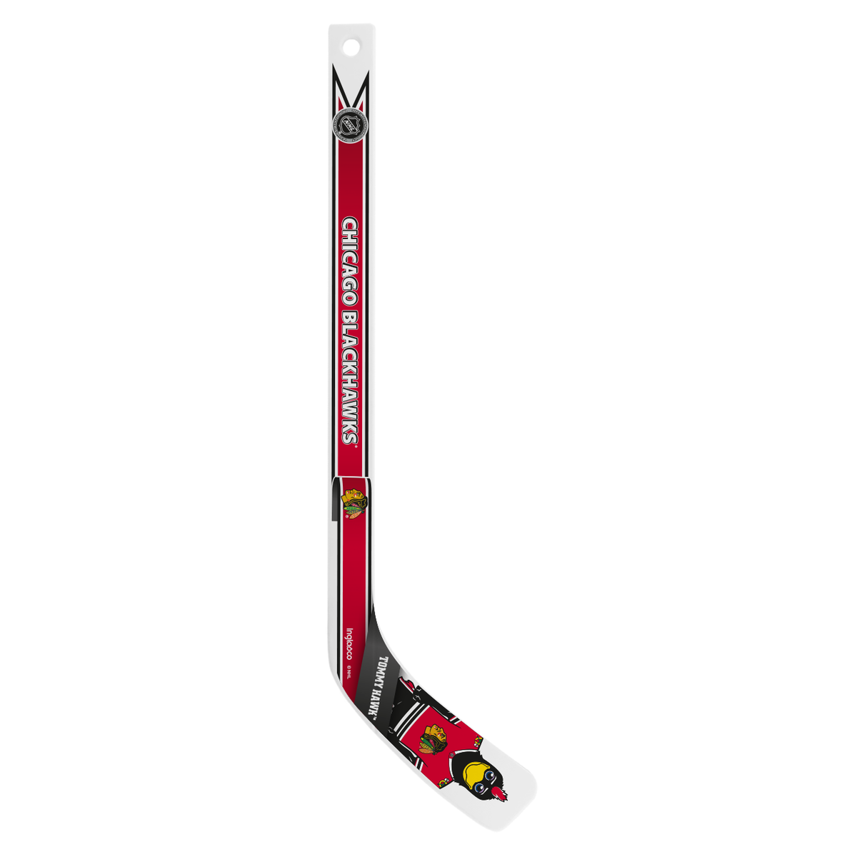NHL Chicago Blackhawks Mascot White Plastic Player Mini Stick — Inglasco